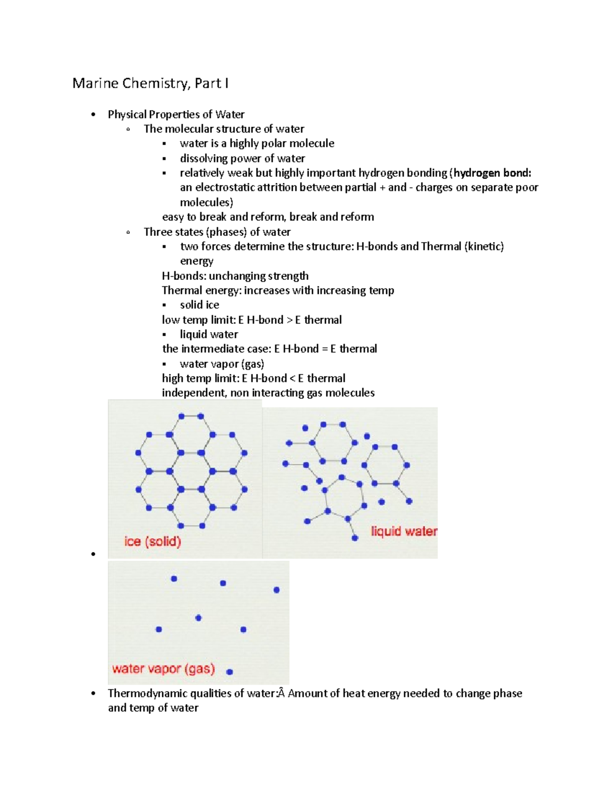 Marine chemistry - Lecture notes 10/20 - Marine Chemistry, Part I ...