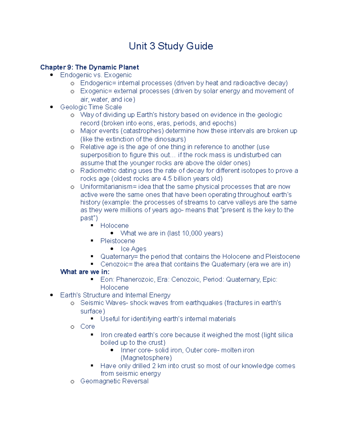 Geo Unit 3 Study Guide - Summary Intro Phys Geog - Unit 3 Study Guide ...