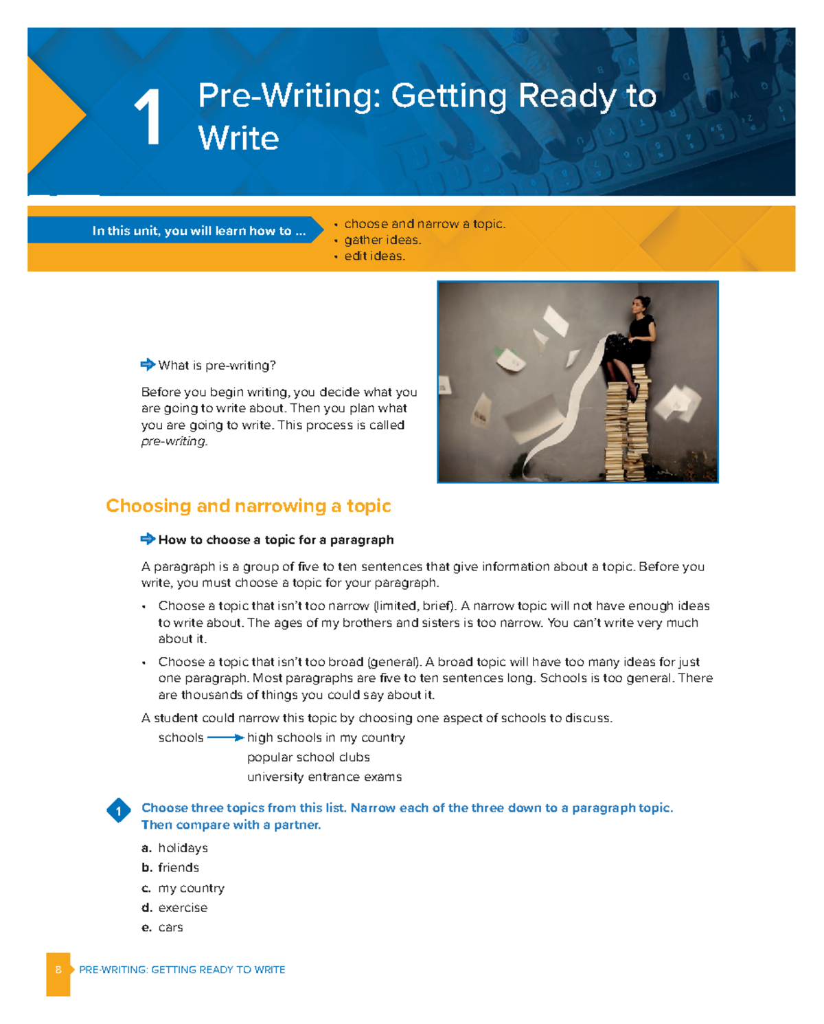 Pre writing getting ready to write - 1 Pre-Writing: Getting Ready to ...