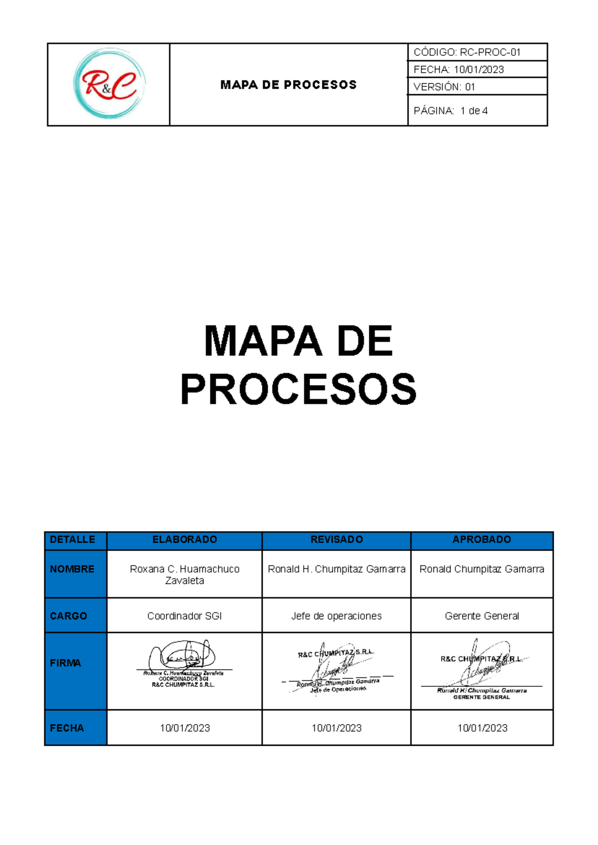 MAPA DE Procesos removed - MAPA DE PROCESOS DETALLE ELABORADO REVISADO ...