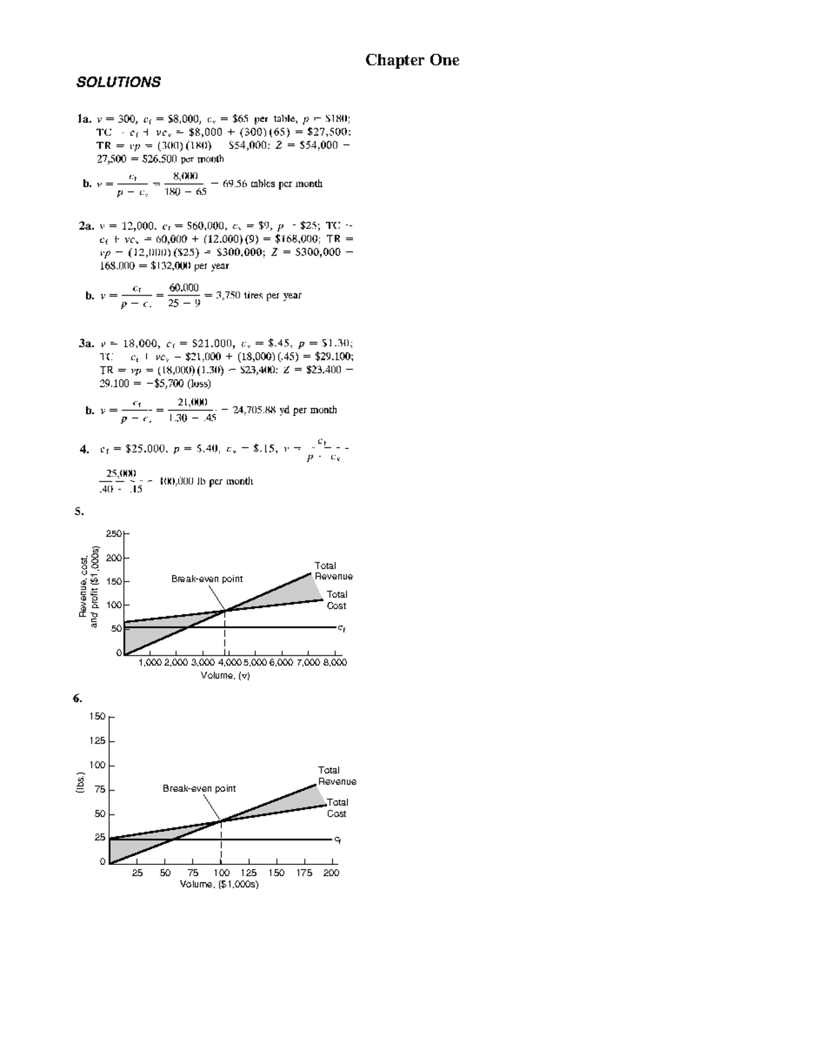 operation research - Chapter One SOLUTIONS 1a. 2a. 3a. 4. 5. b. b. b ...