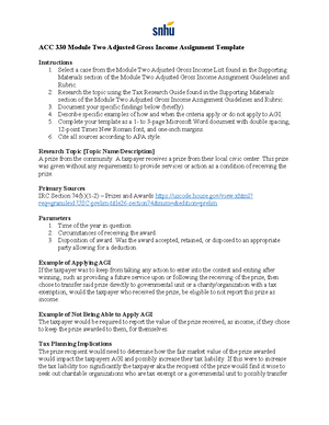 ACC 318 Module Four Assignment Template - ACC 318 Module Four ...