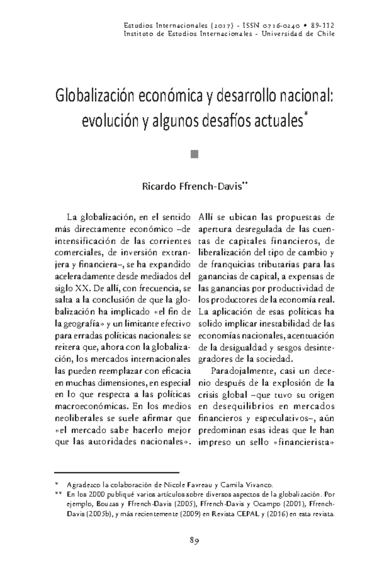 Globalizac - gfgdf - Estudios Internacionales (2017) - ISSN 0716-0240 ...