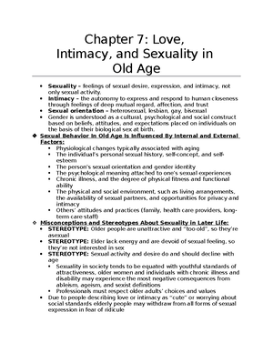 Chapter 9 notes - Importance of social supports for older adults ...