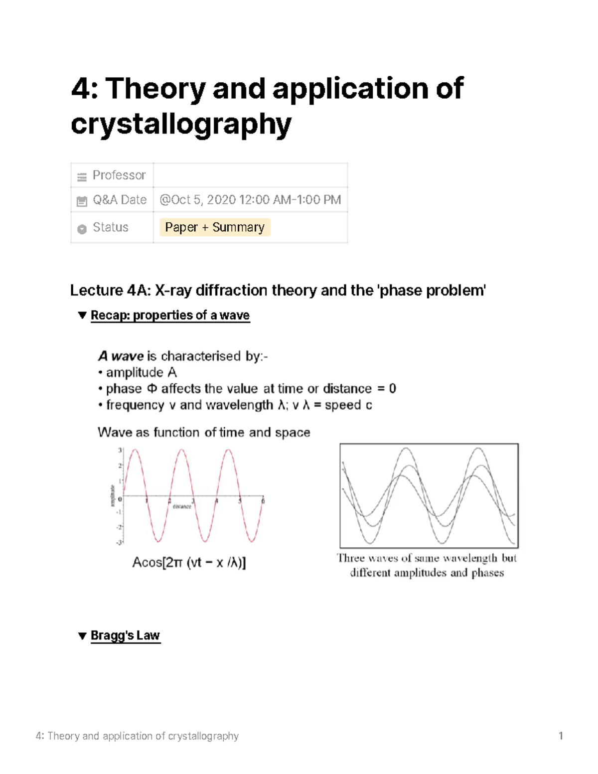 4 Theory and application of crystallography - Ԋ Theory and application ...