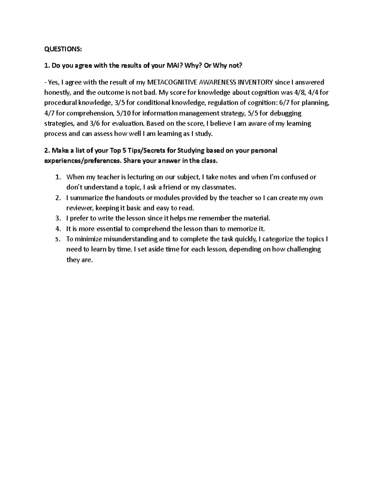 UTS- Assignment (MAI) - IT IS COMPOSED OF ESSAY AND ENUMERATION ...