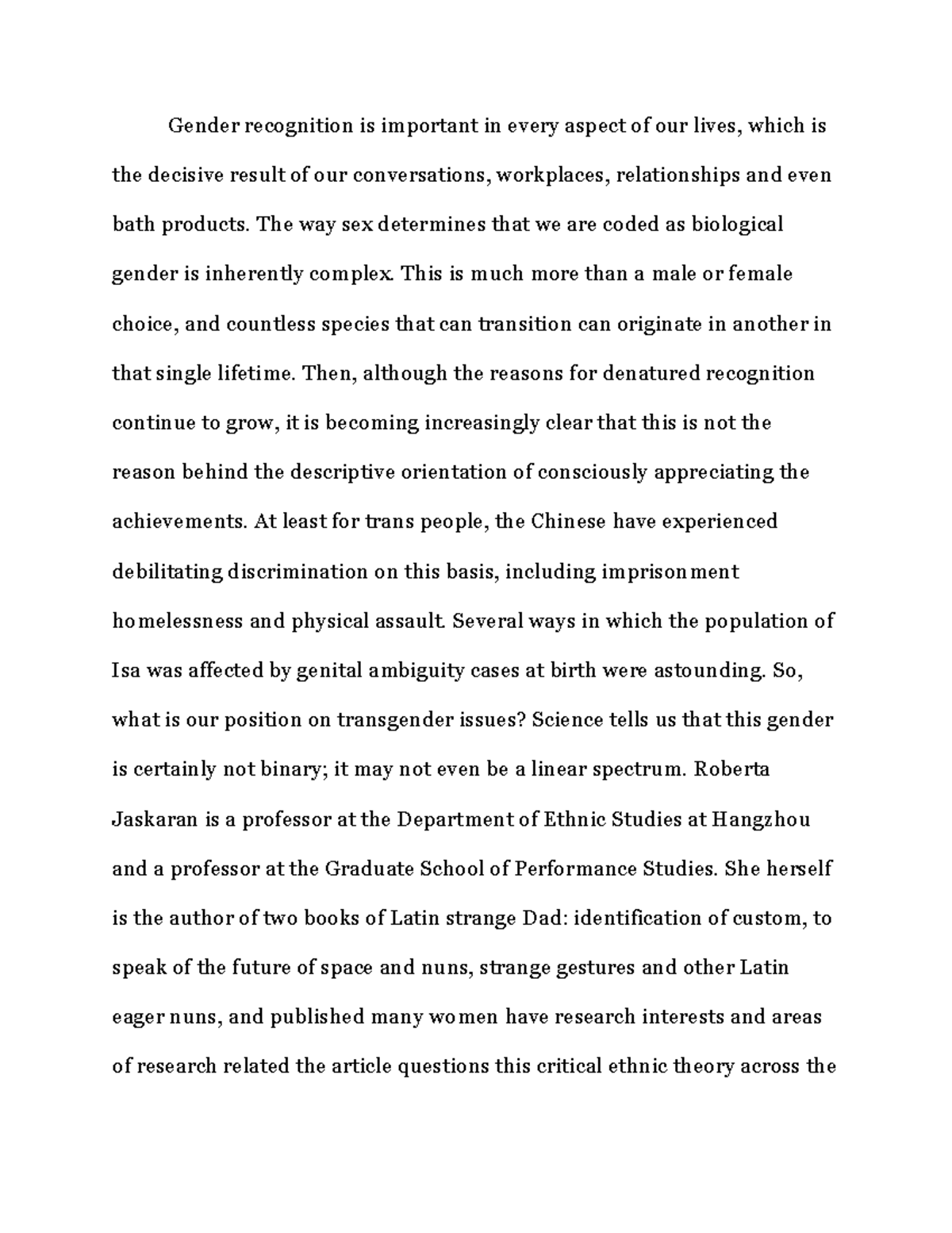 Gender Essay Grade A Gender Recognition Is Important In Every gender-essay-grade-a-gender-recognition-is-important-in-every