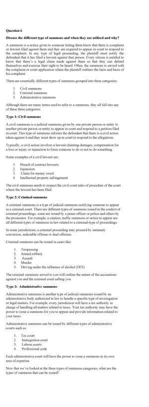 Question 8 Tutorial 2 - Assignments - Provisional sentence is a special procedure designed to ...