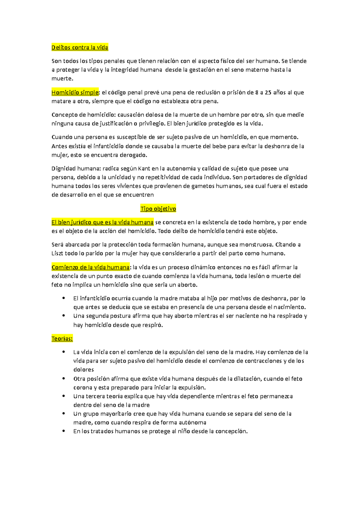 Homicidio Simple - Derecho Penal Ii - UNLaM - Studocu