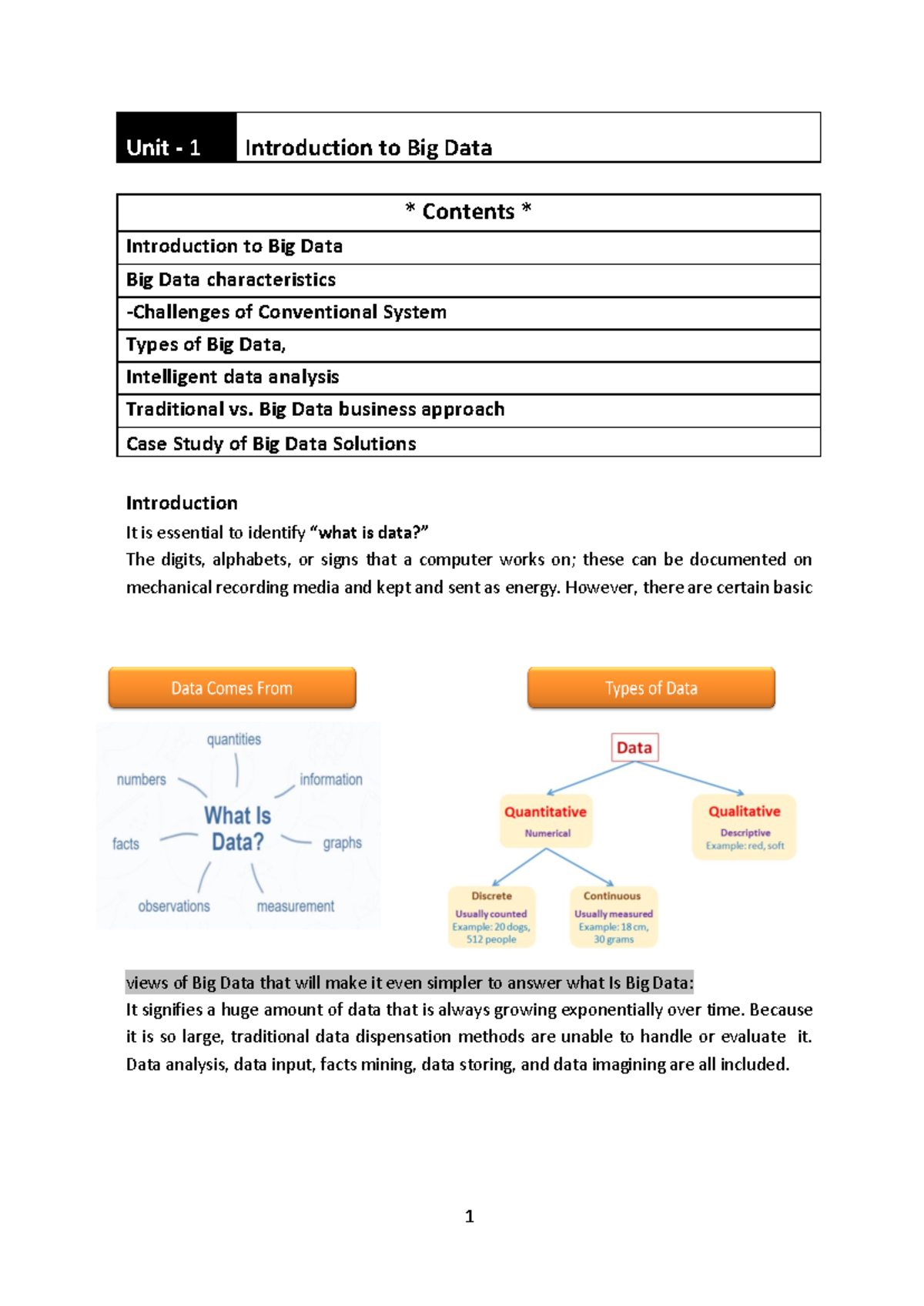 BDA BOOK - Unit - 1 Introduction to Big Data * Contents * Introduction ...