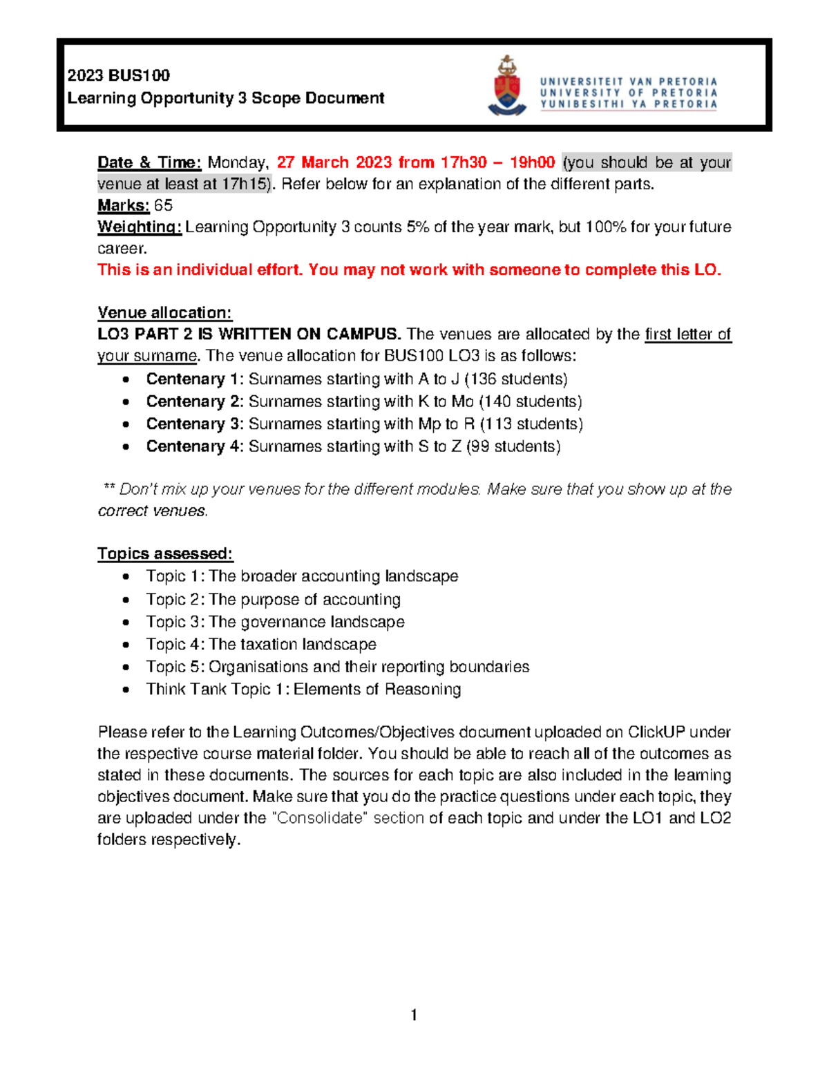 LO3 Scope Document - notes - Date & Time: Monday, 27 March 2023 from ...