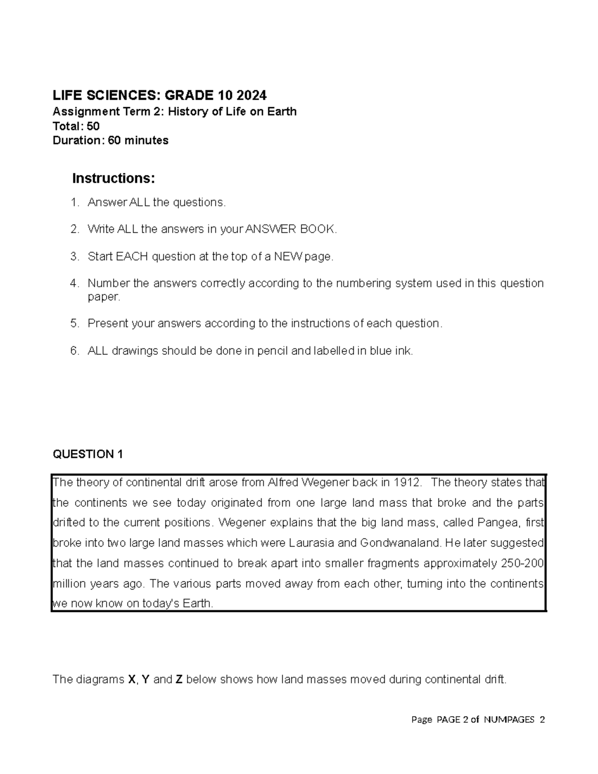 LIFE Sciences TERM 2 GR 10 Assignment 2024 - LIFE SCIENCES: GRADE 10 ...
