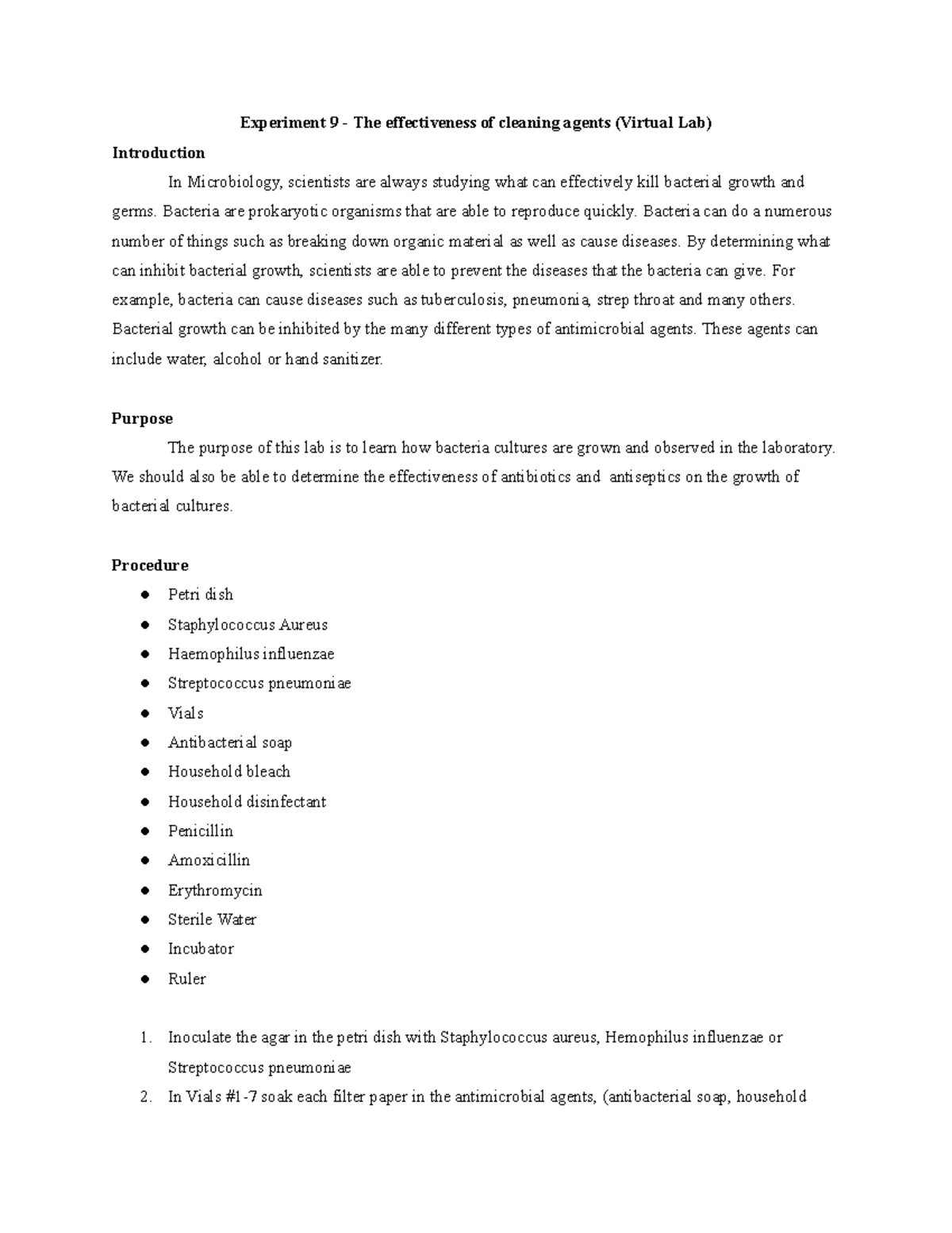 Cleaning Agents - Experiment 9 - The effectiveness of cleaning agents ...