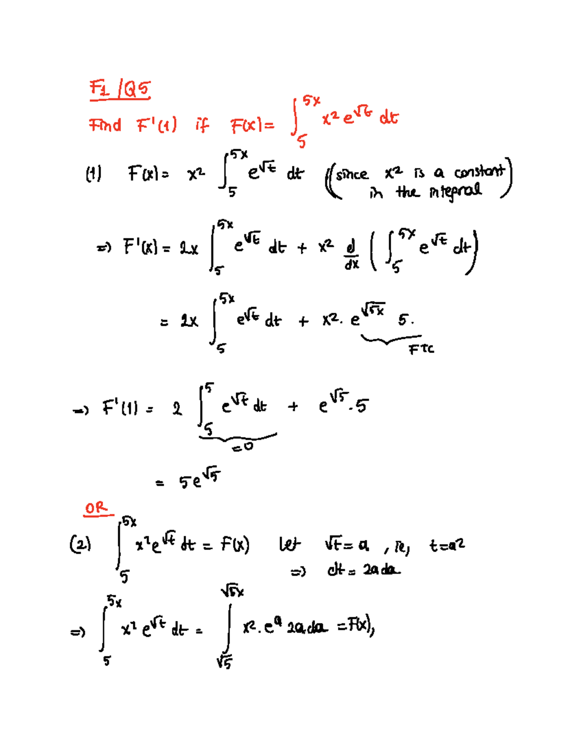 Math 119 F1 Quiz 5 Friday 08 - Calculus I - Studocu