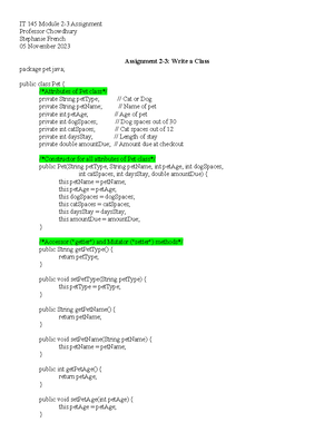 [Solved] you will select either the Cat or the Dog Java class from the UML - Foundation in ...