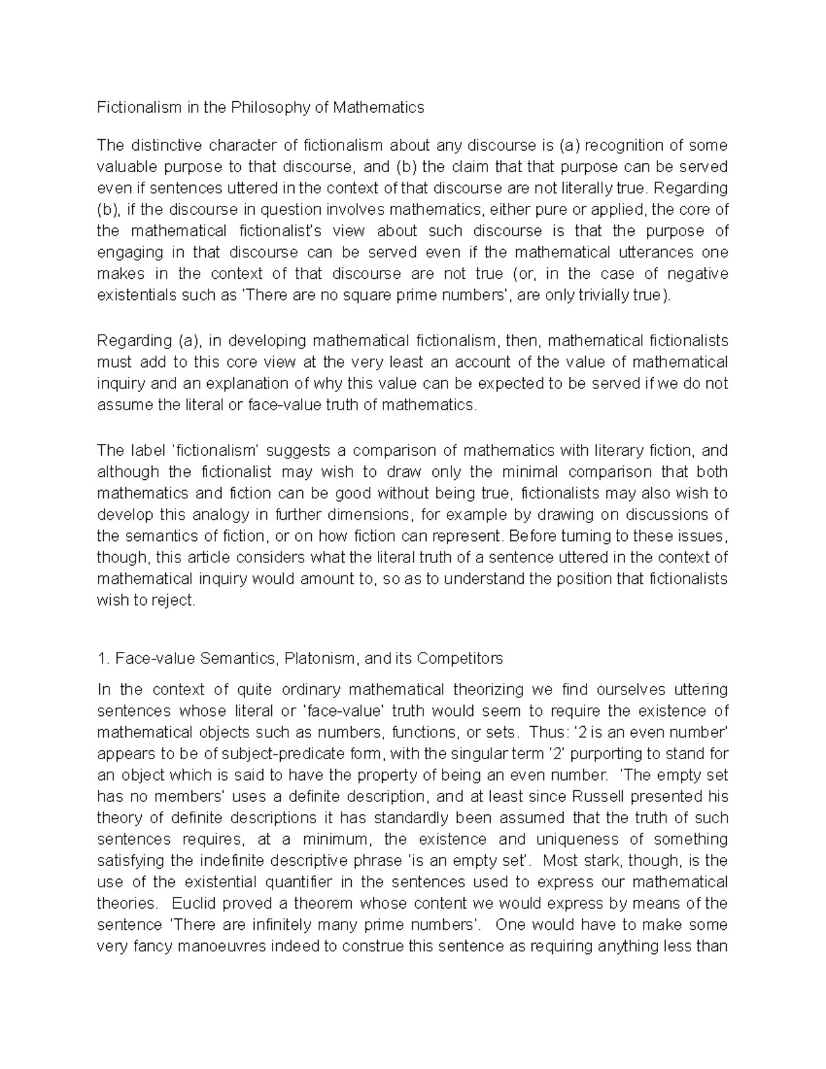 Phil of Law Notes Assignment Summary #21 - Fictionalism in the ...