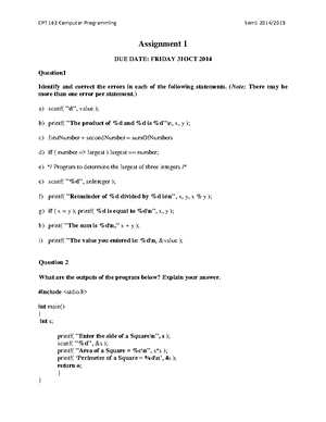 EPT 162 Lab 04 notes - EPT 162 – Computer Programming Laboratory Module ...