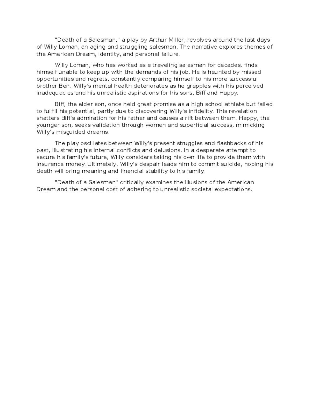 Death of a Salesman - "Death of a Salesman," a play by Arthur Miller ...