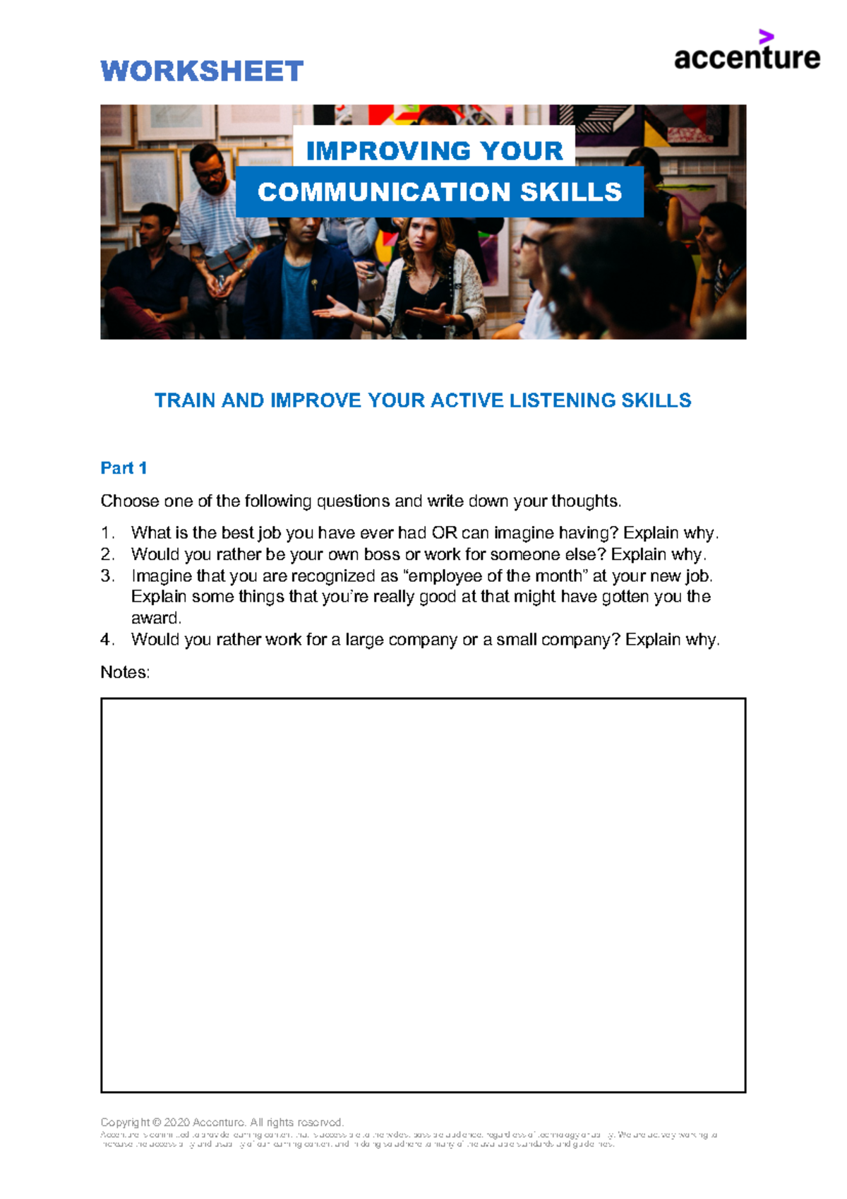 EI7 Improving Your Communication Skills - WORKSHEET Copyright ...