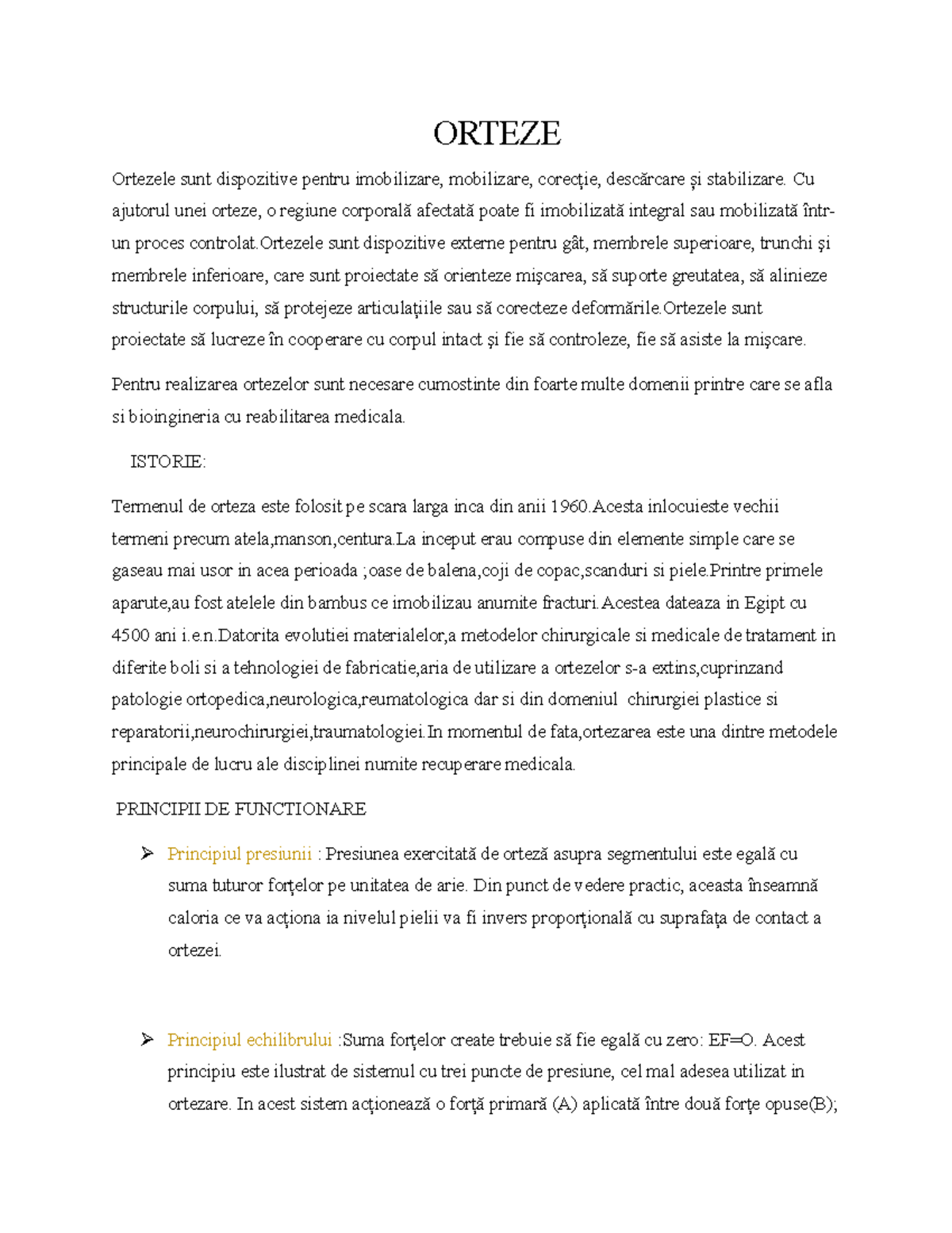 Introducereinbim - proiect finante feaa proiect - ORTEZE Ortezele sunt ...