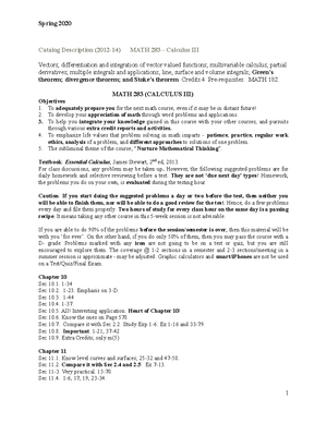 Test 3 Notes compressed - MATH 283 - Studocu