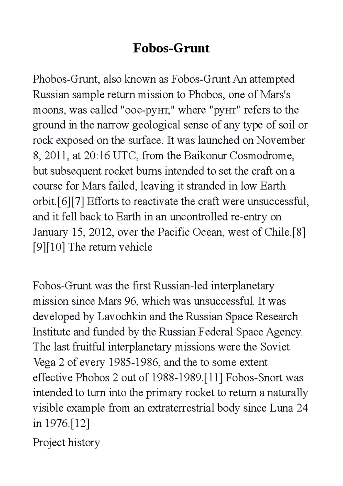 Fobos-Grunt - Chukki - Fobos-Grunt Phobos-Grunt, also known as Fobos ...