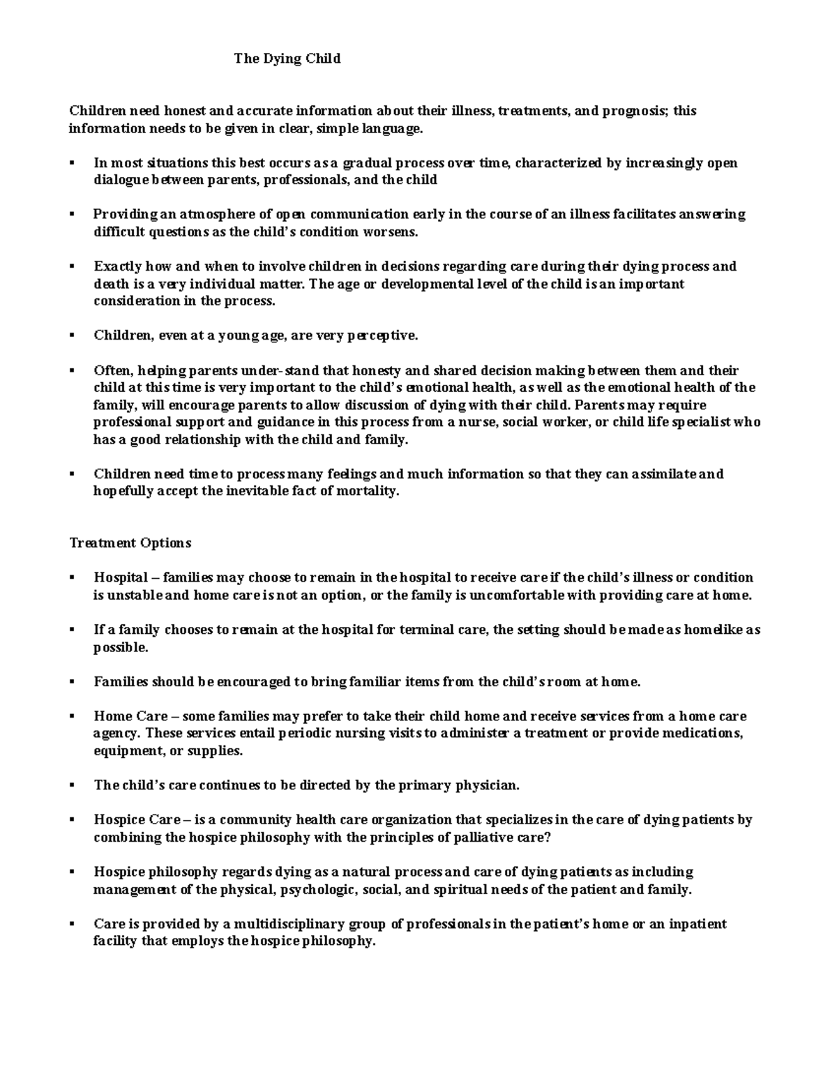 The Dying Child (A) - n/a - The Dying Child Children need honest and ...