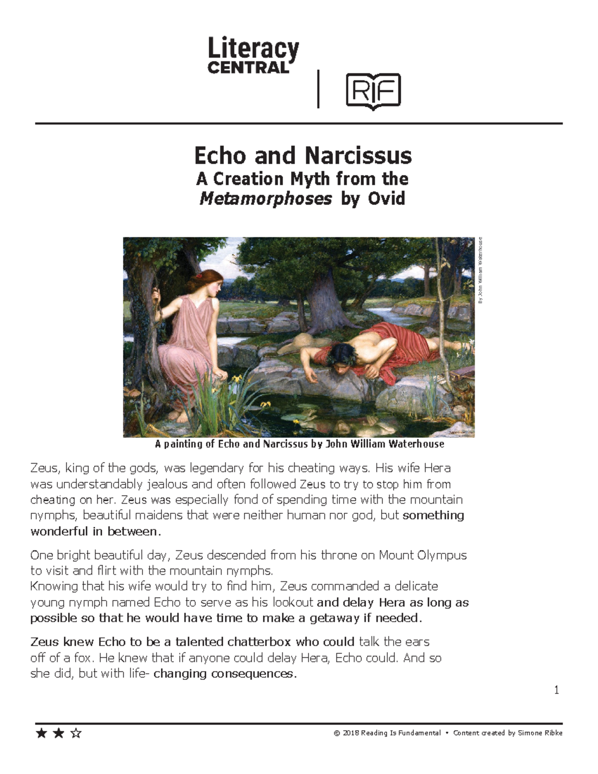 Echo and Narcissus - N/A - © 2018 Reading Is Fundamental • Content ...