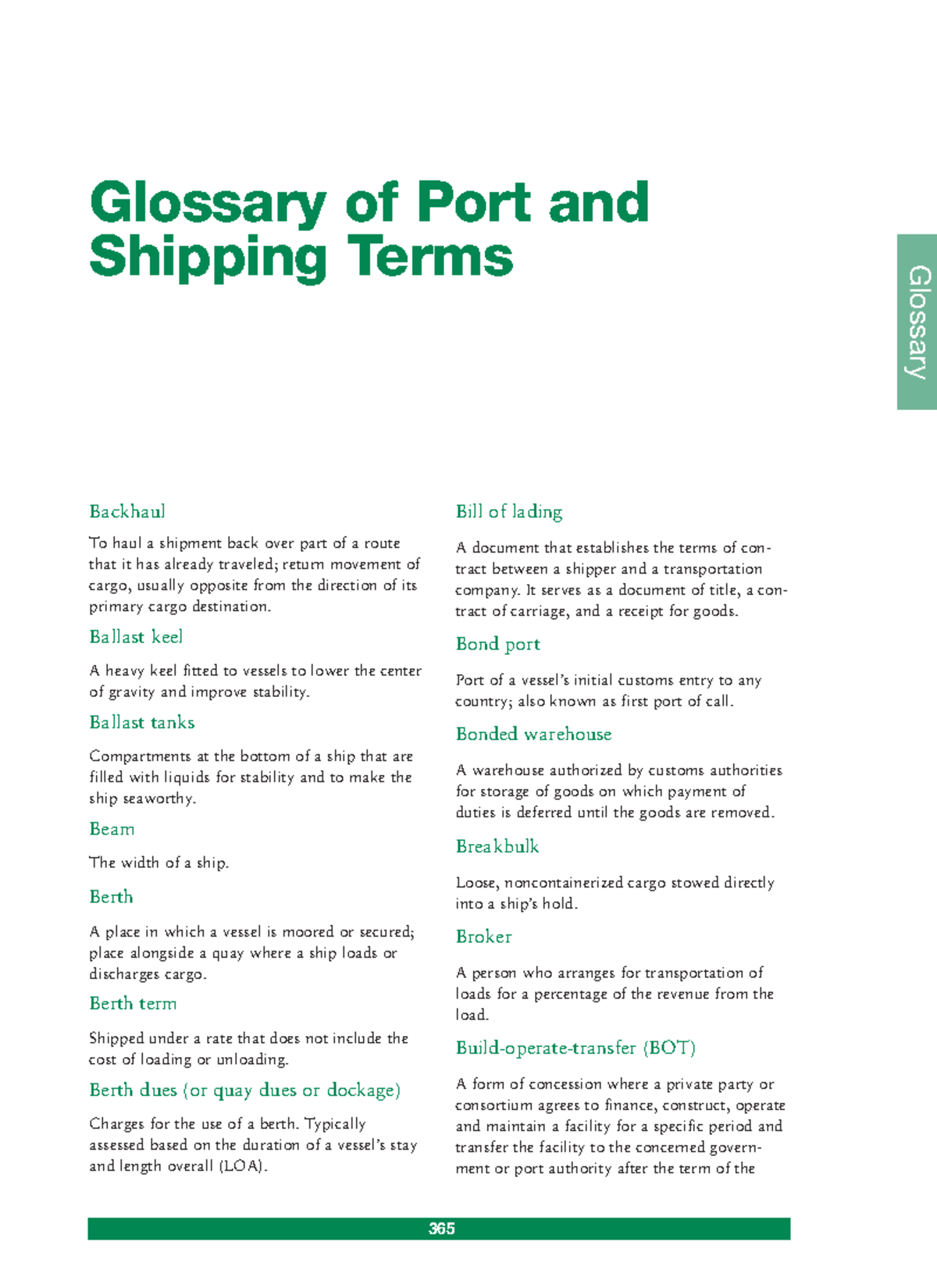 09 Toolkit Glossary - Happy - Glossary Backhaul To haul a shipment back ...