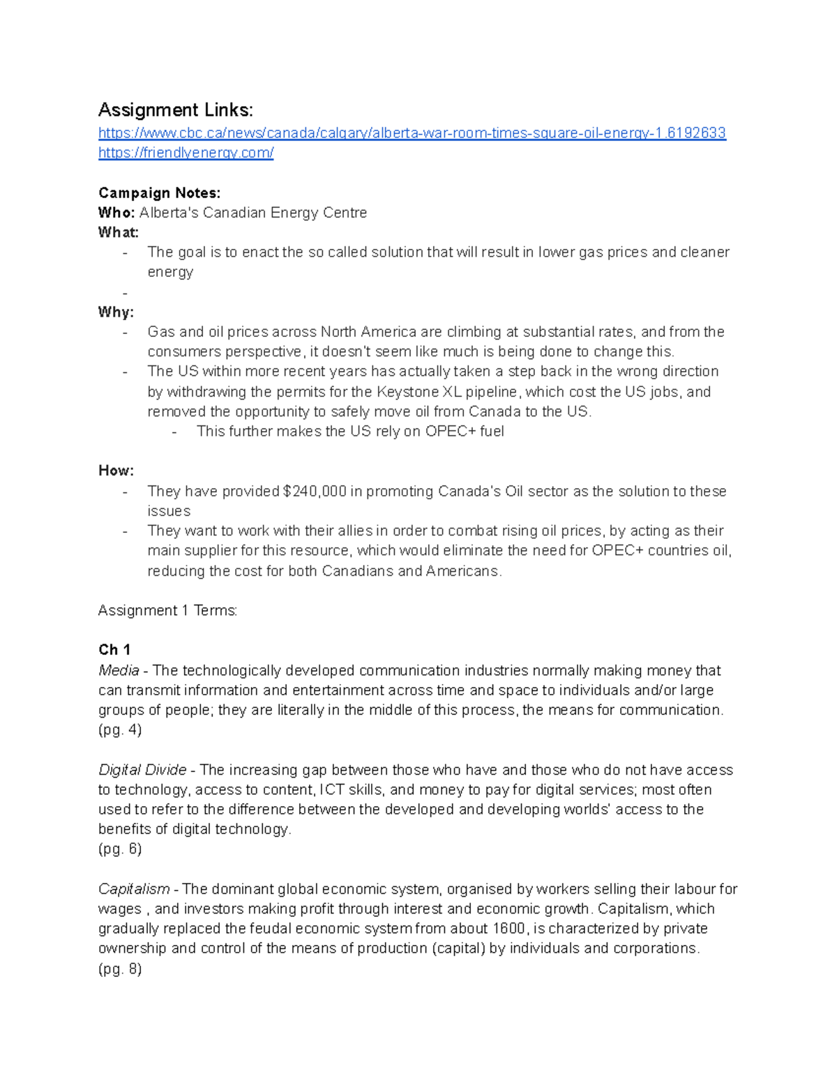 Comm Assignment 1 Terms - Assignment Links: - Studocu