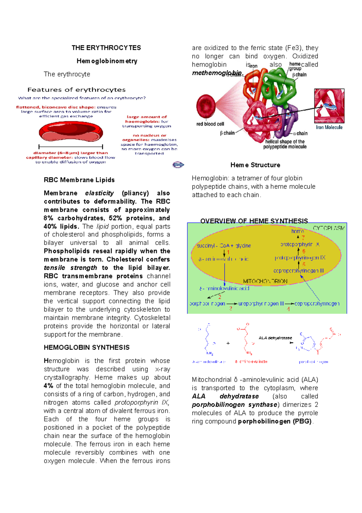 Module 9 Lesson 4 Hemeglobinometry - Clinical Chemistry - University of ...