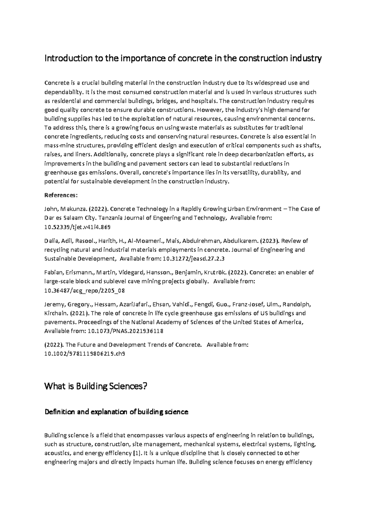 Structures and Concrete - Introduction to the importance of concrete in ...