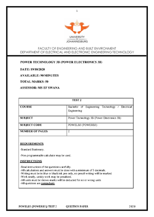 Power Electronics LAB 2 - BACHELOR OF ENGINEERING TECHNOLOGY (B Tech ...