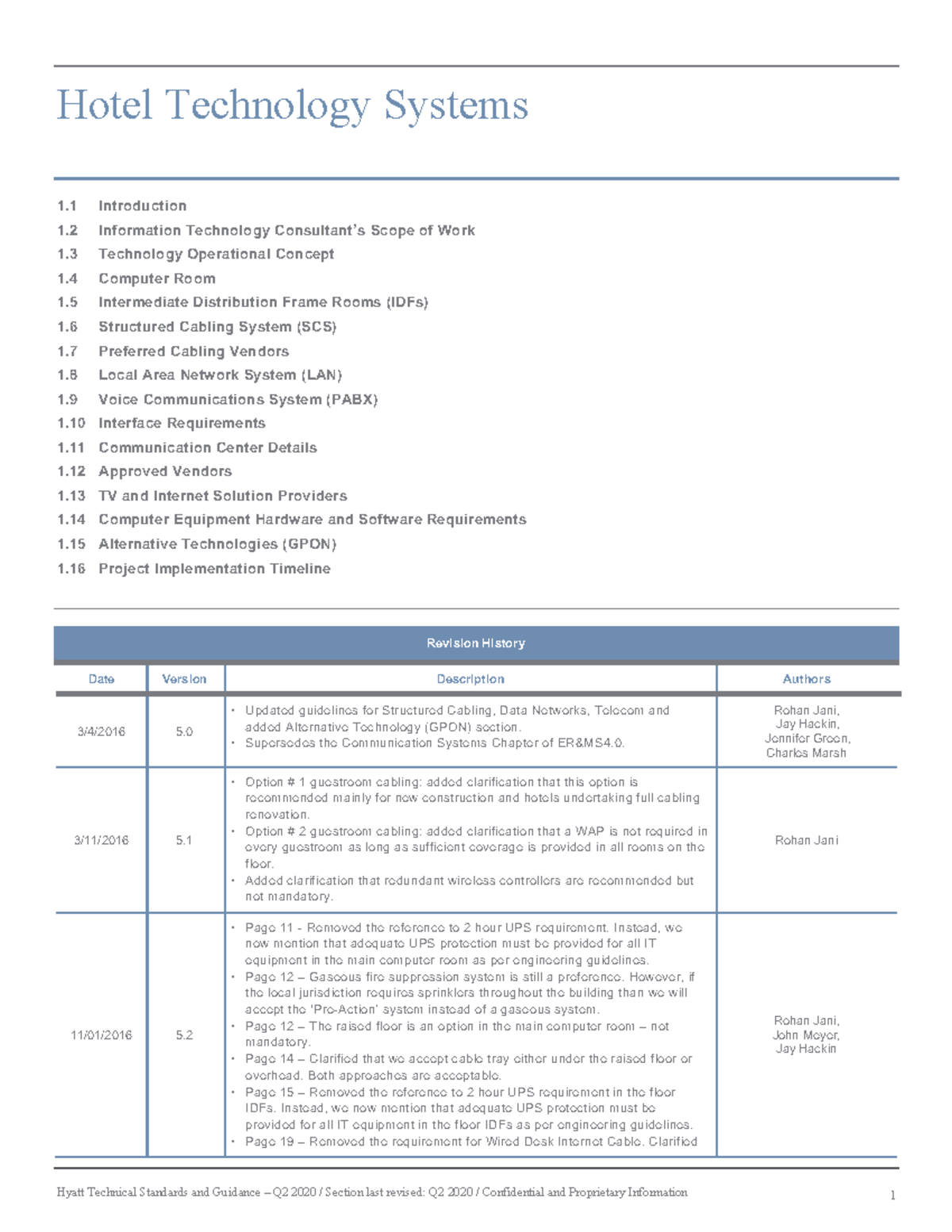 5.11 Information Technology Standards - Full Service Hotels Q2 - Hotel ...
