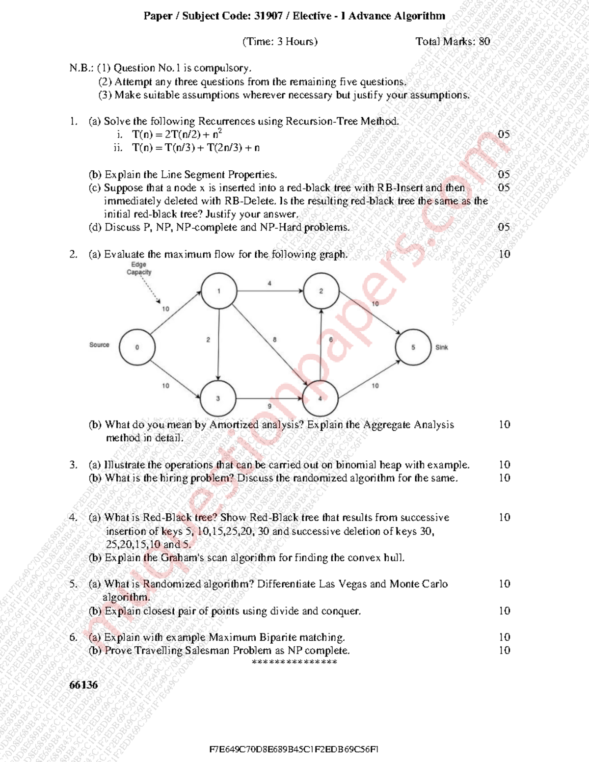 TE-Comps SEM5 AA- Cbcgs MAY19 - 66136 (Time: 3 Hours) Total Marks: 80 N.: (1) Question No is ...