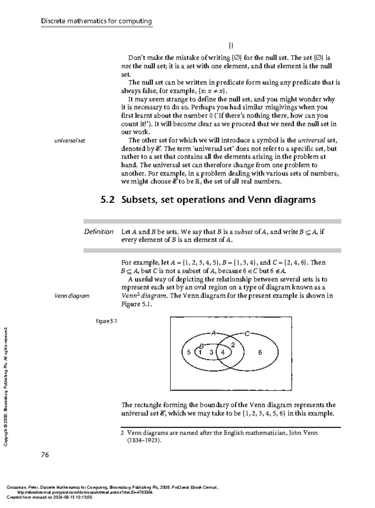 Discrete Mathematics for Computing - (Pg 89-109) - {} Don’t make the ...