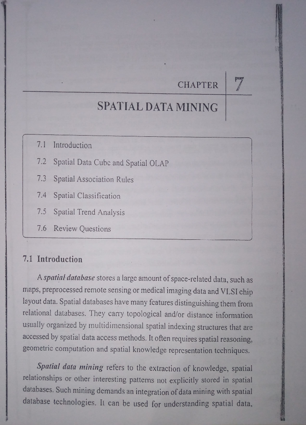 Data Mining Chap 7 Chapter Spal~ial Data Mining Introduction Sp3tia Data Cube And Spatial