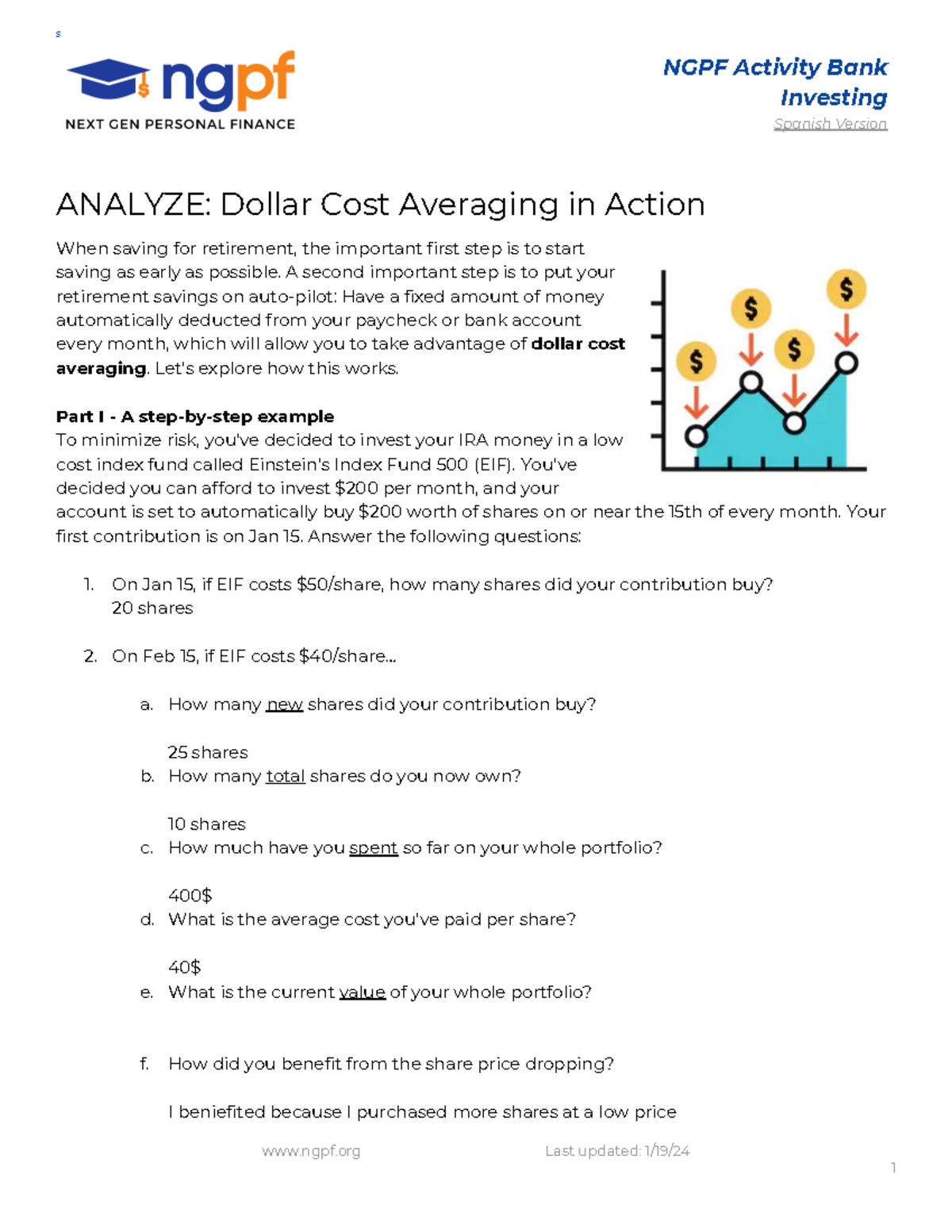Analyze Dollar Cost Averaging in Action 13 - ngpf Last updated: 1/19/ s ...