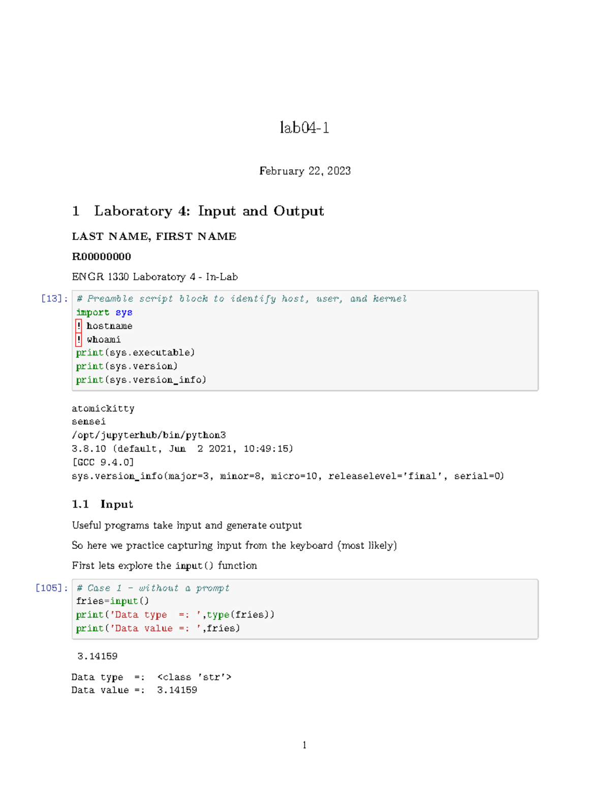 Lab04-1 - Professor Turgut Batulrap - lab04- February 22, 2023 1 Laboratory 4: Input and Output ...