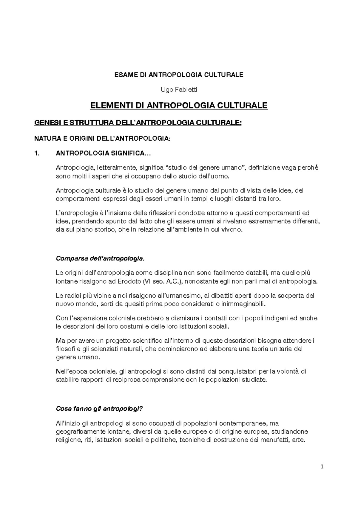 Antropologia culturale definizioni - Pittura - ABA Bologna - Studocu