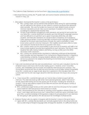 Task 2 D097 - Submitted and passed task - DPM2: Teacher Interview ...