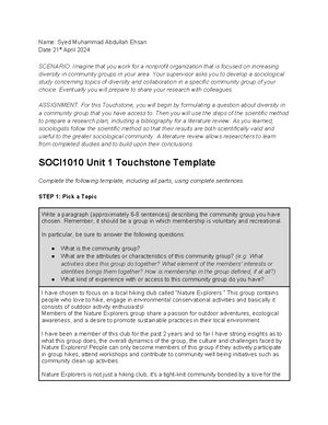 Critical Thinking Touchstone 4 Template - Critical Thinking – Final ...