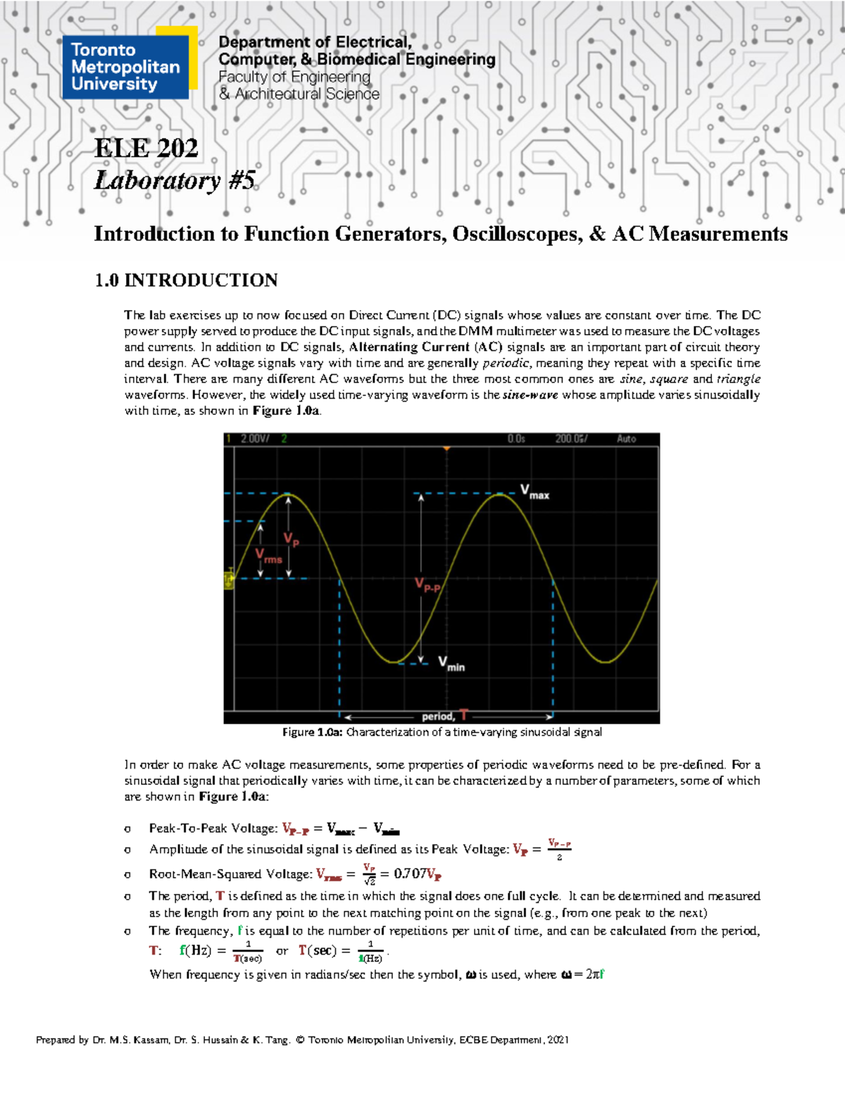 ELE202 - Lab 5 - v2 - gfd gd - Prepared by Dr. M. Kassam, Dr. S ...