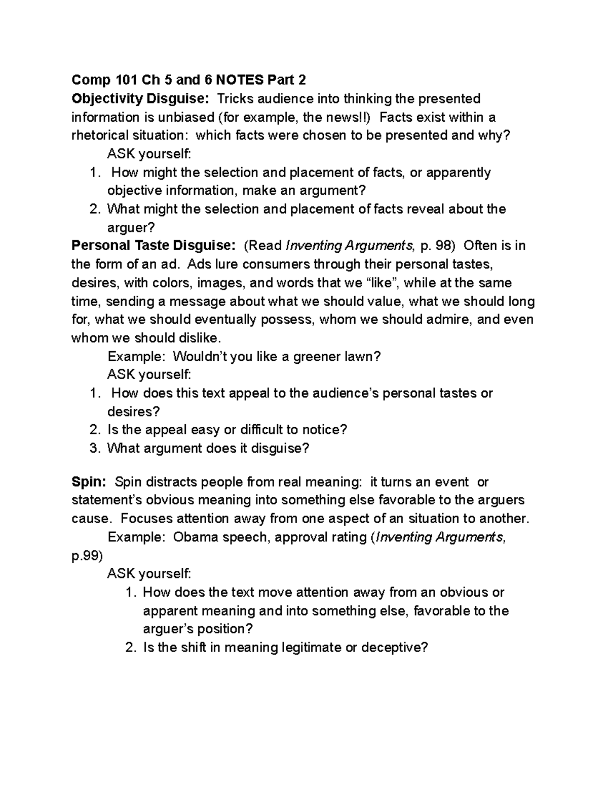 Comp101Ch5and6 Notespart 2 - ENG122 - SNHU - Studocu