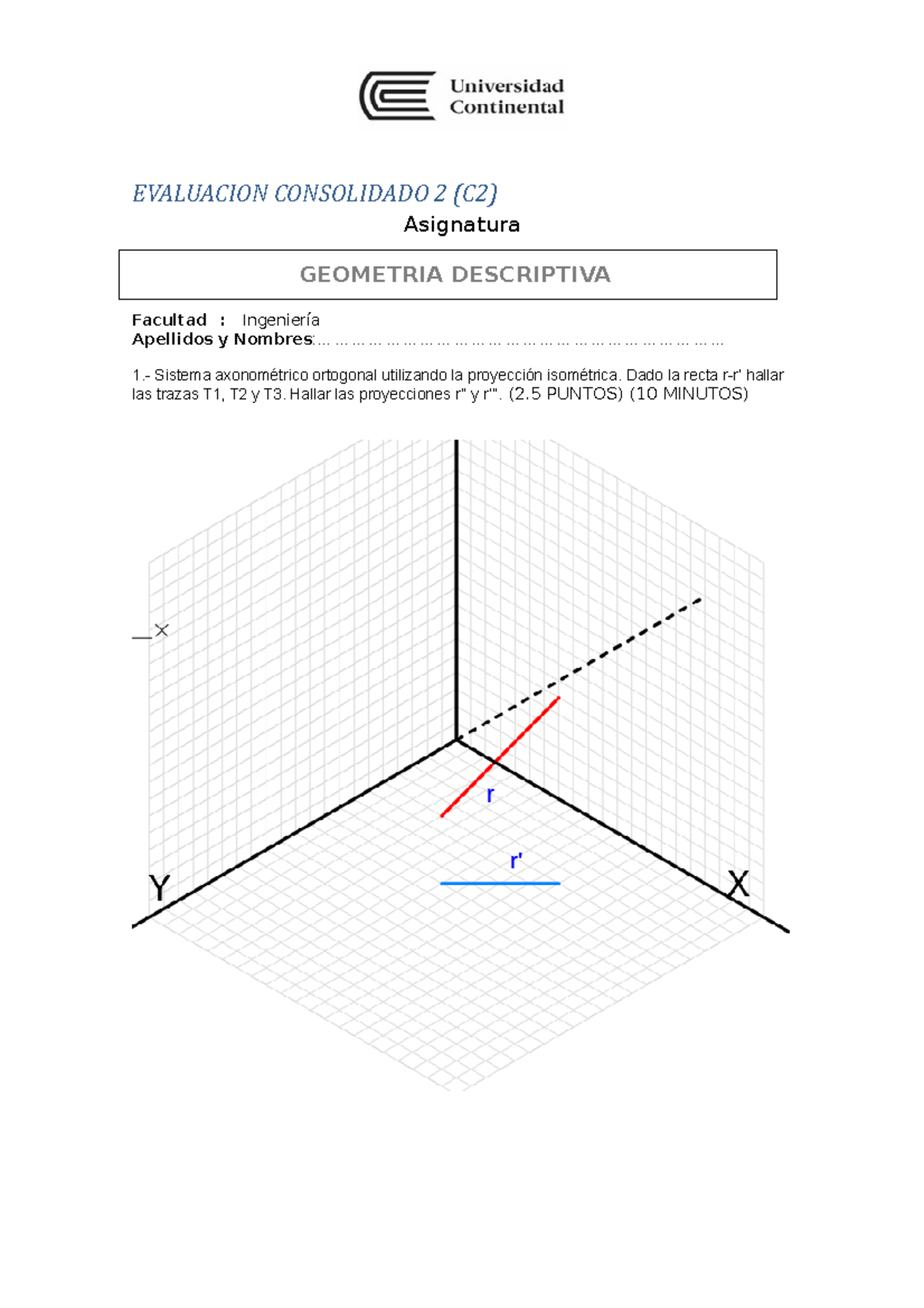 Evaluacion Consolidado II A - EVALUACION CONSOLIDADO 2 (C2) Asignatura Docente : Mg. Juan P ...