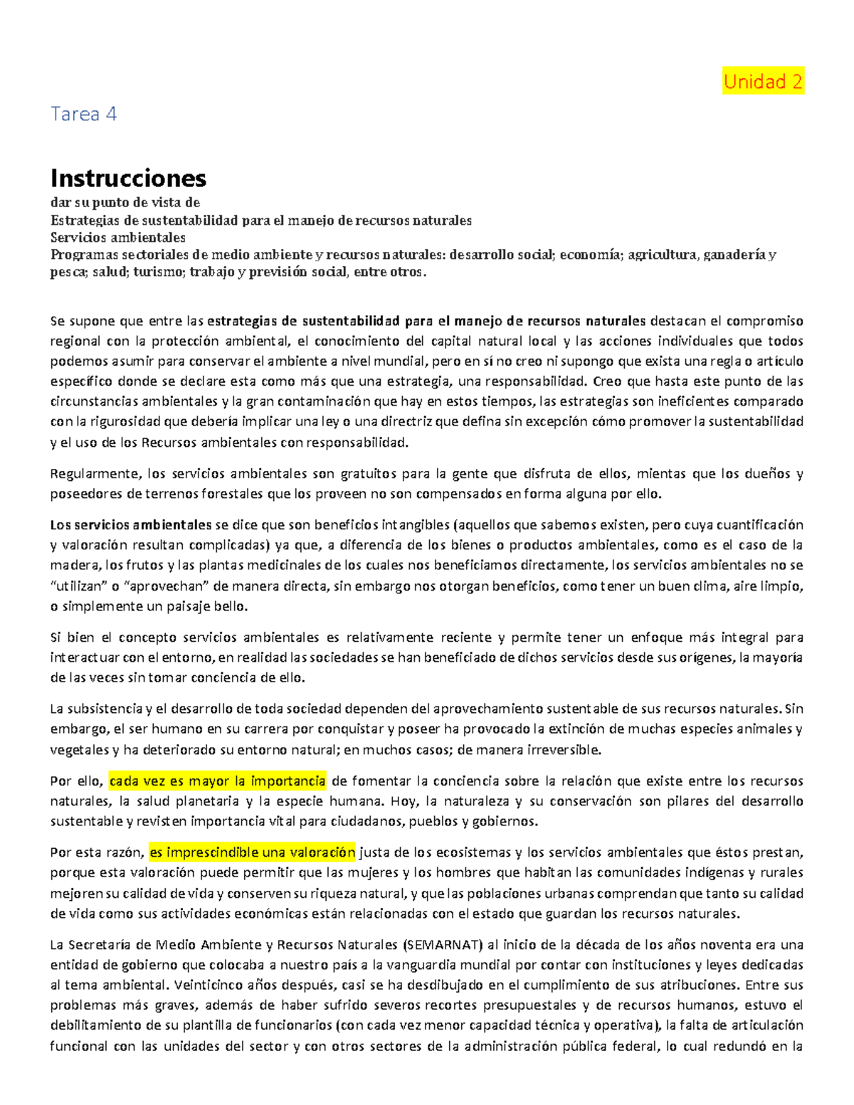 Tarea 4 U 2 - Unidad 2 Tarea 4 Instrucciones dar su punto de vista de Estrategias de ...