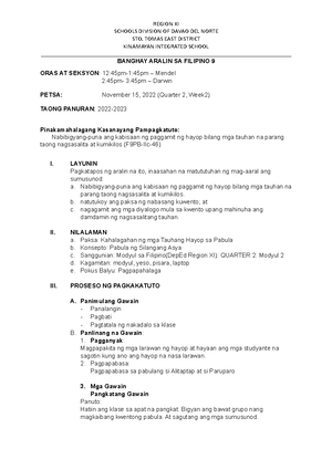 Pabula - module - SCHOOLS DIVISION OF DAVAO DEL NORTE STO. TOMAS EAST ...