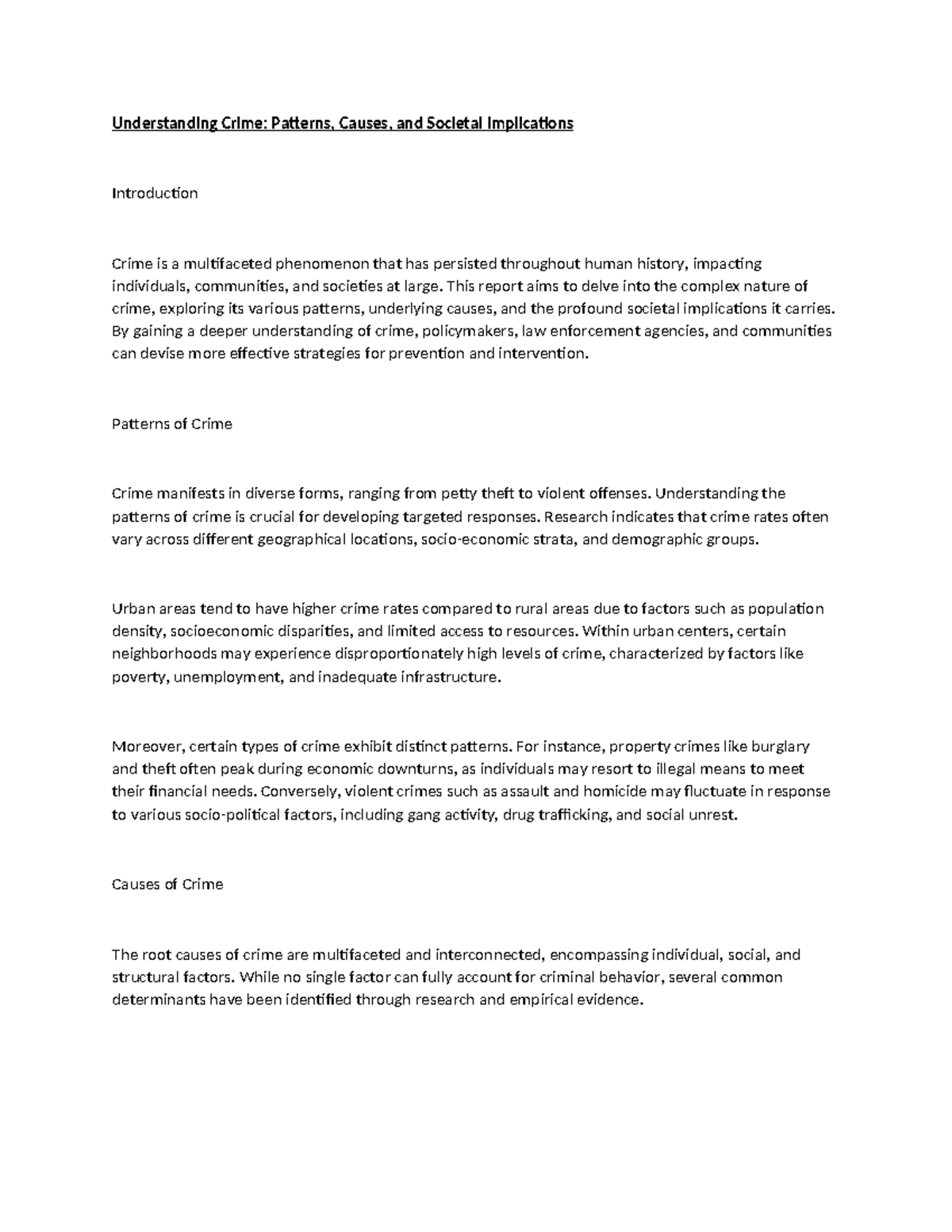 Understanding Crime - SOC 111 - Understanding Crime: Patterns, Causes ...