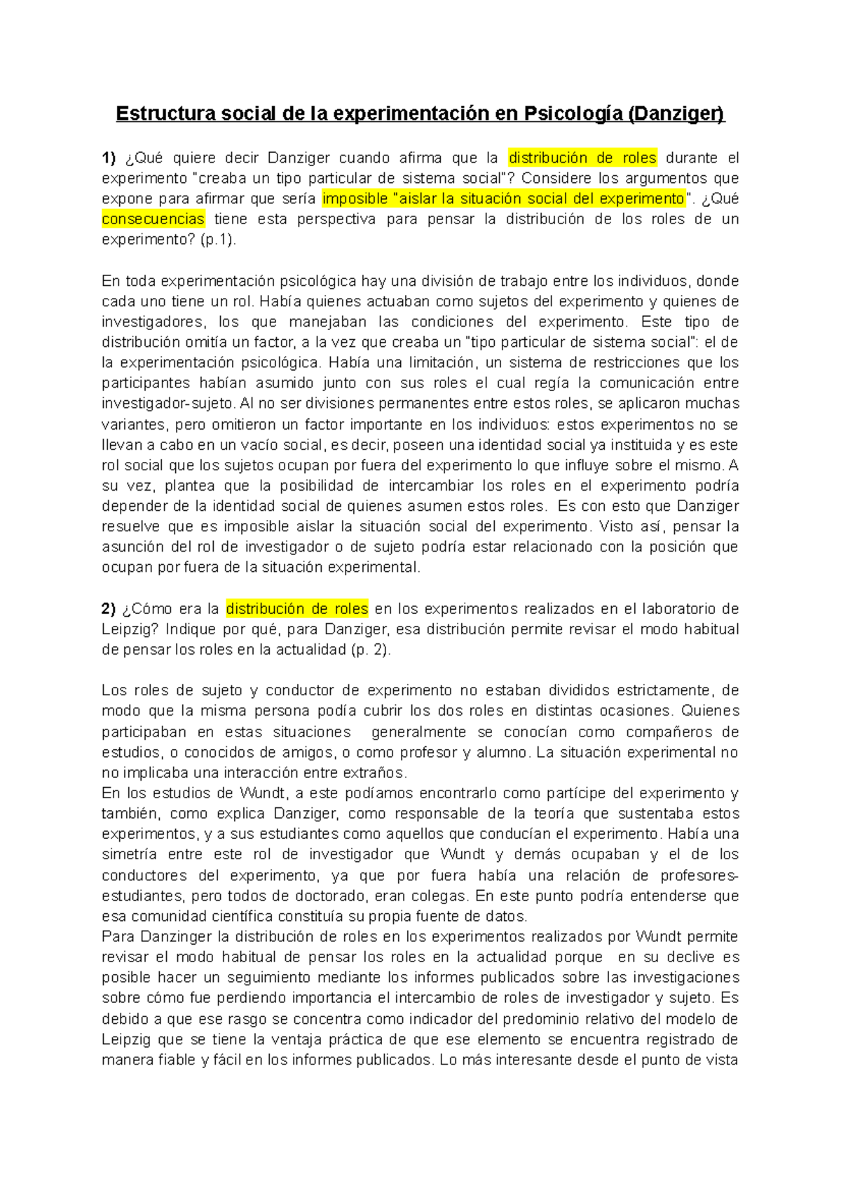 5 Danziger - Estructura social de la experimentación en Psicología - Estructura social de la ...