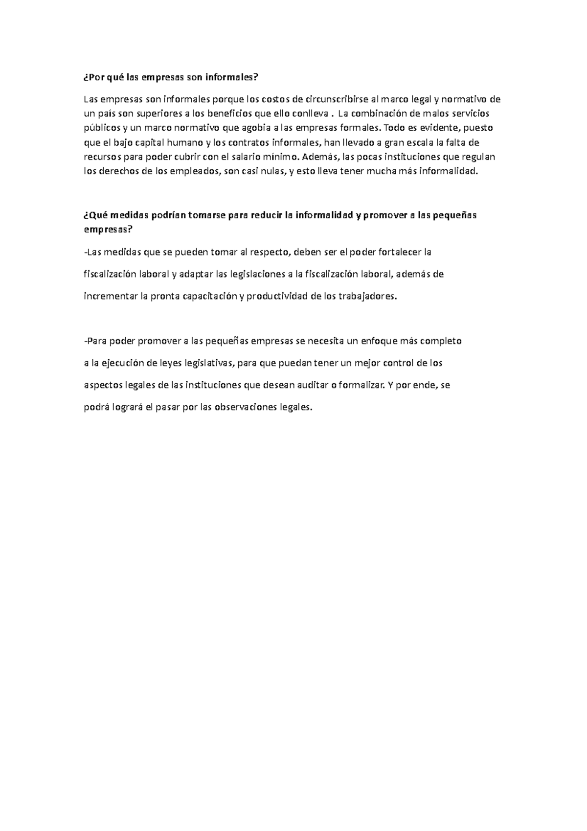 Lectura sugerida - fgdfggfd - ¿Por qué las empresas son informales? Las ...